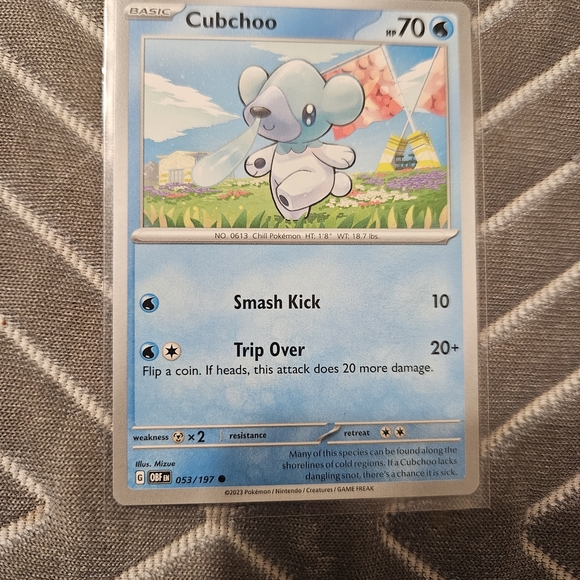 Pokemon | Games | Pokemon Card Cubchoo With Blue And White | Poshmark